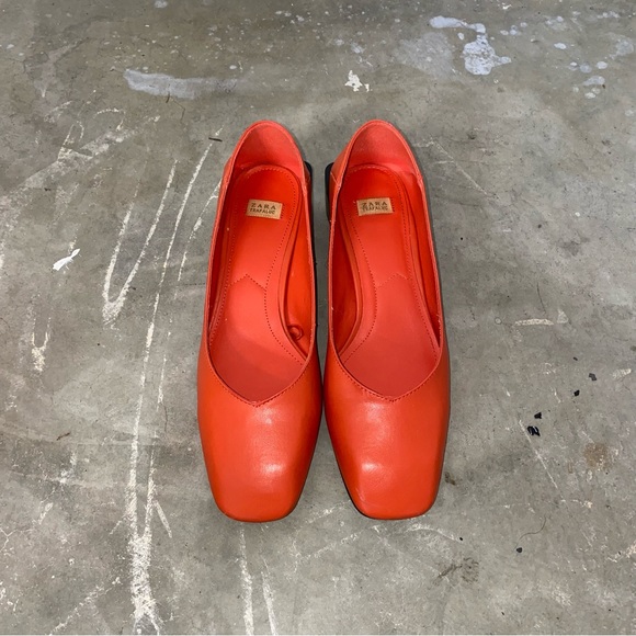 Zara | Shoes | Zara Red Square Kitten Heels | Poshmark